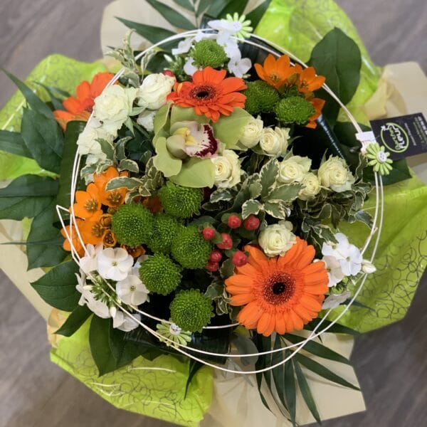 Bouquet rond serré bulle d'eau dégradé de rose - Barthel Fleurs